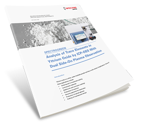 Analysis of Trace Elements in Yttrium Oxide by ICP-OES