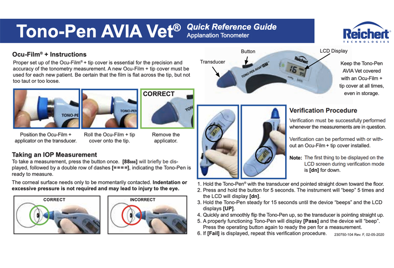 Tono-Pen AVIA Vet® Veterinary Tonometer